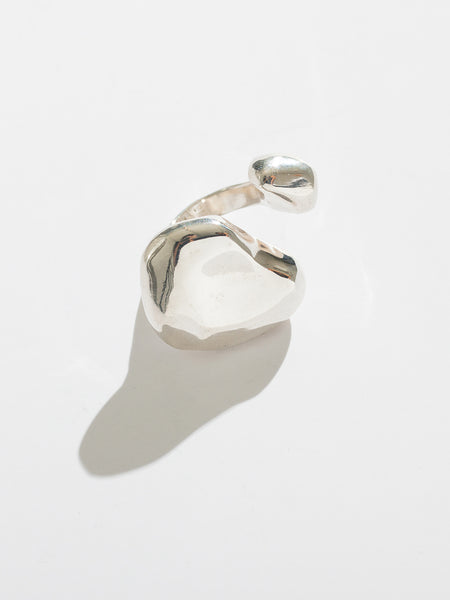 white nug silver ring